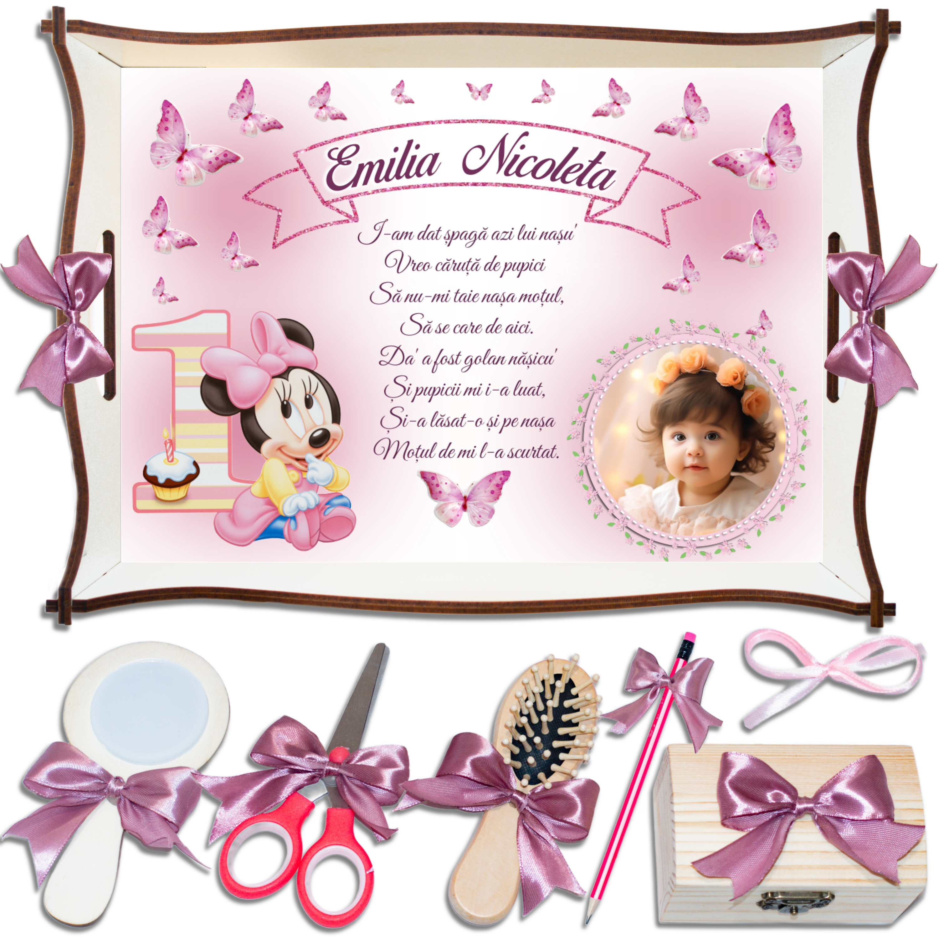 Tavita Mot Model Minnie Mouse • Set pentru taierea motului personaliza ...